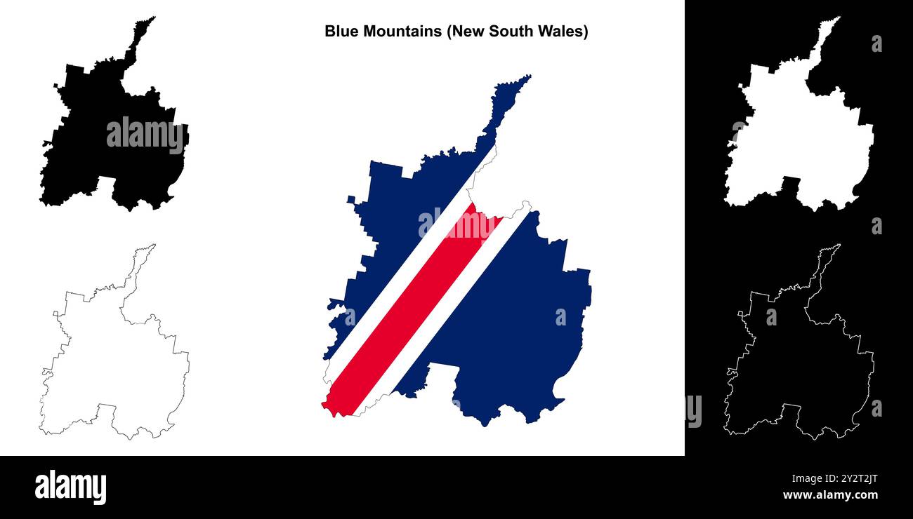 Blank blue mountains map Stock Vector Images - Alamy