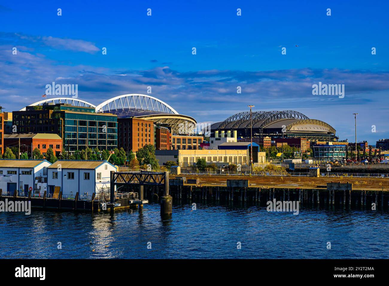 VIEW OF THE WATERFRONT PIERS ALONG ELLIOTT BAY WITH THE SOD AREA AND ...