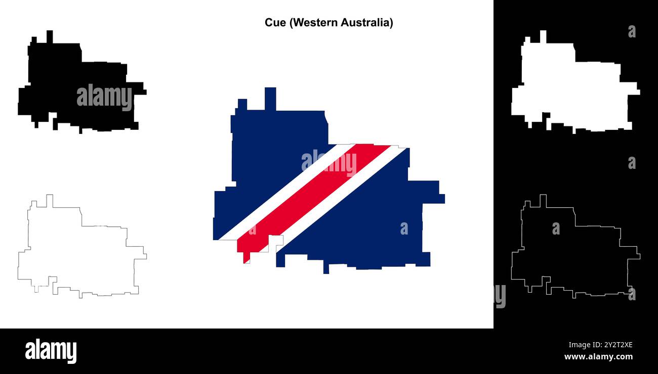 Cue (Western Australia) outline map set Stock Vector Image & Art - Alamy
