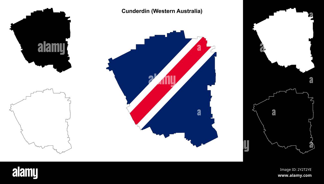 Cunderdin (Western Australia) outline map set Stock Vector Image & Art ...