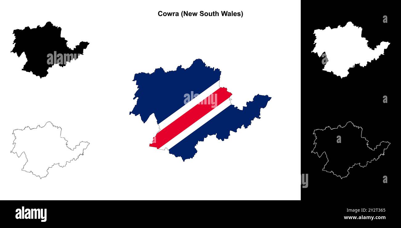 Cowra (New South Wales) outline map set Stock Vector Image & Art - Alamy