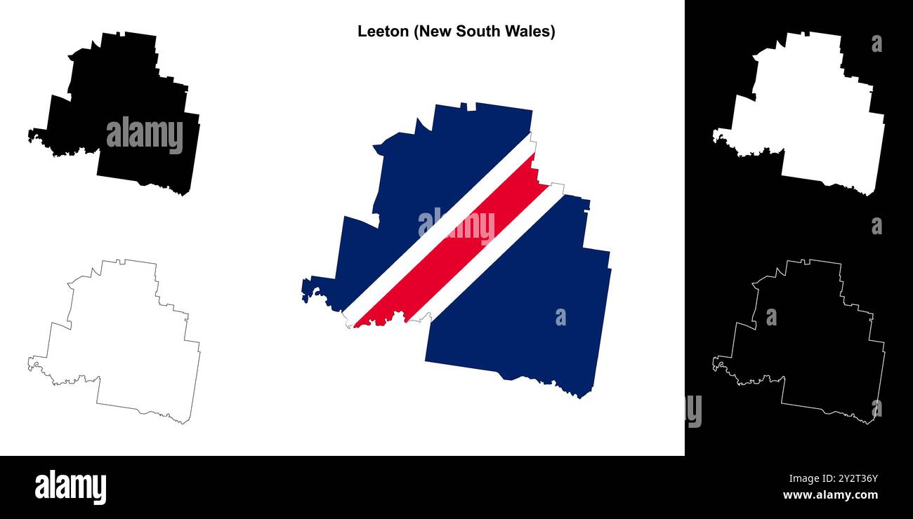 Leeton vector outline map vector vectors hi-res stock photography and ...