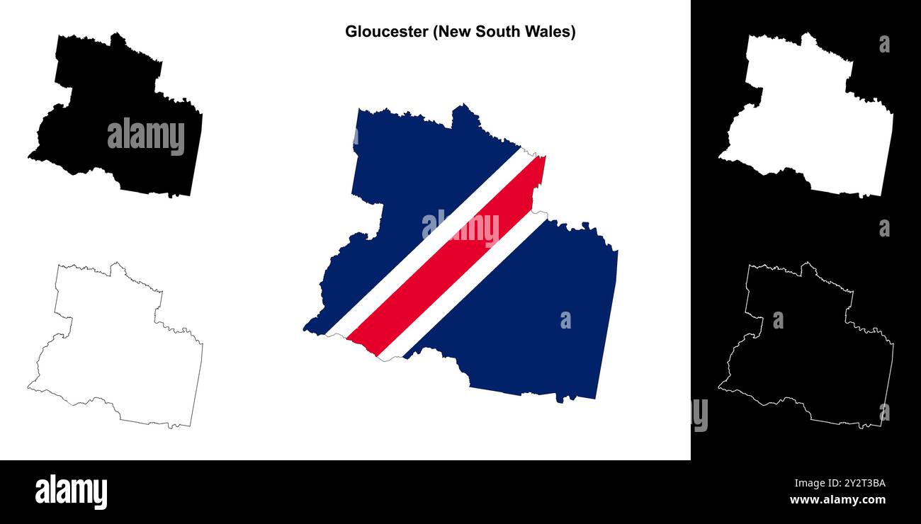 Gloucester vector outline map hi-res stock photography and images - Alamy