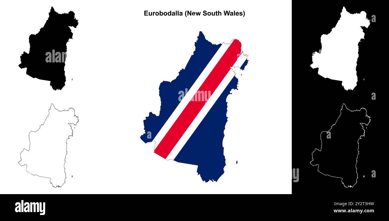 Eurobodalla (New South Wales) outline map set Stock Vector Image & Art ...