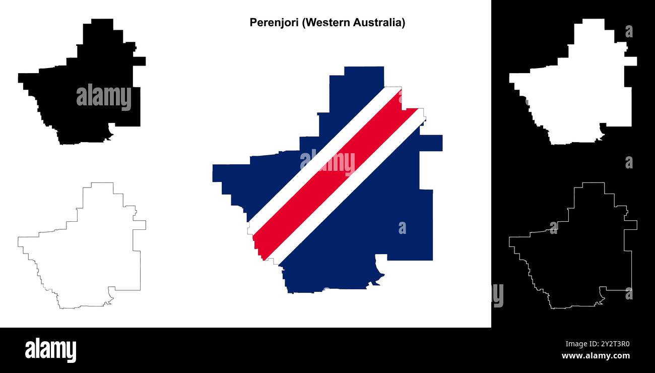 Perenjori (Western Australia) outline map set Stock Vector Image & Art ...