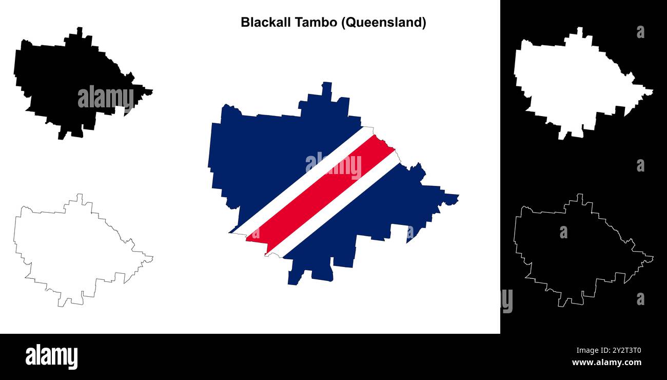 Blackall Tambo (Queensland) outline map set Stock Vector Image & Art ...
