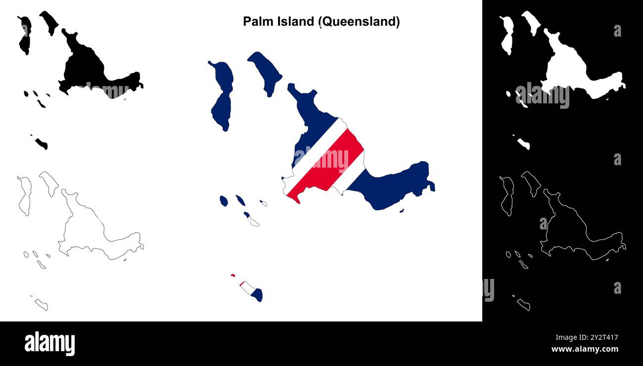 Palm Island (Queensland) outline map set Stock Vector Image & Art - Alamy