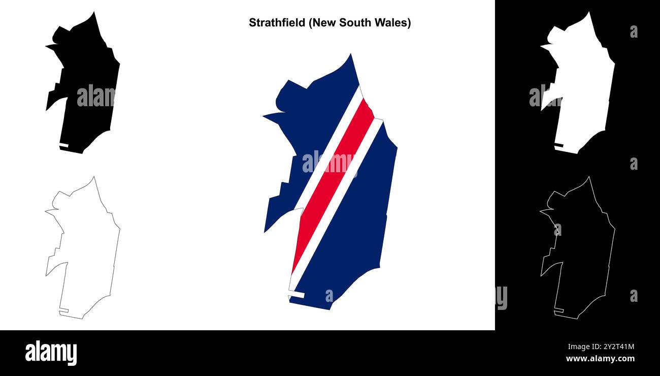 Strathfield silhouette map hi-res stock photography and images - Alamy