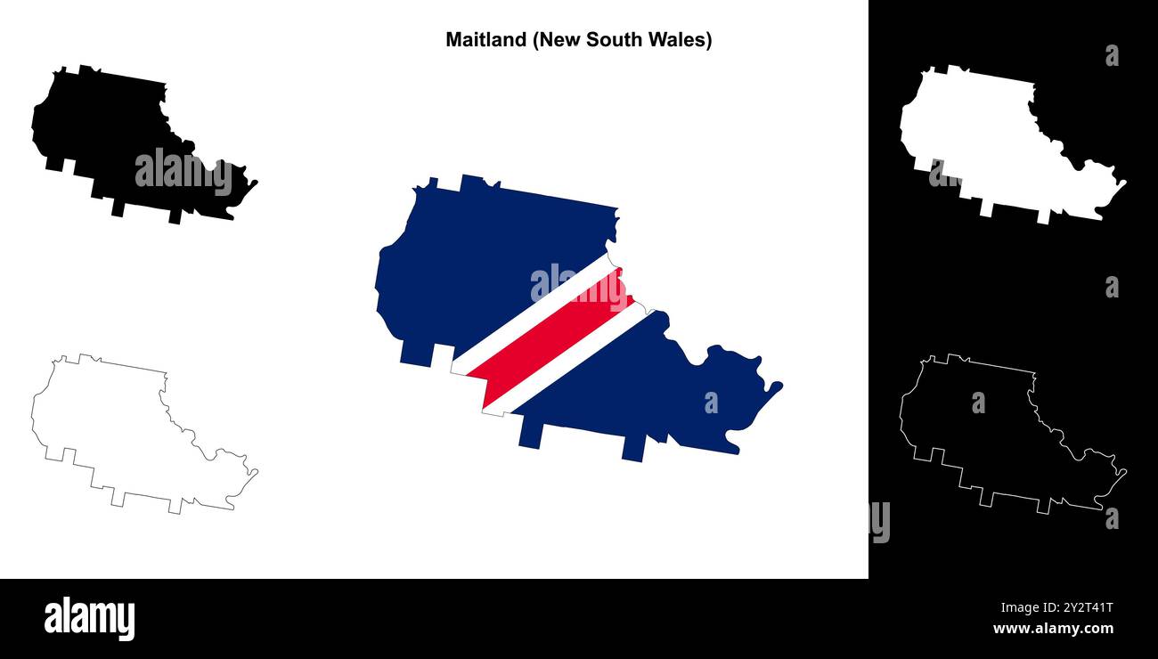 Maitland vector outline map hi-res stock photography and images - Alamy