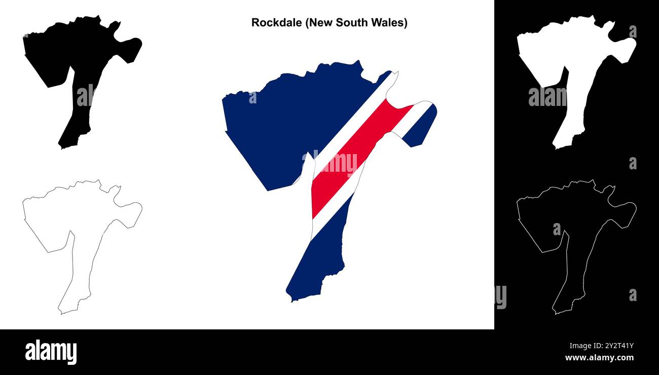 Rockdale (New South Wales) outline map set Stock Vector Image & Art - Alamy