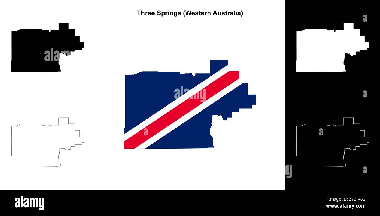 Three Springs (Western Australia) outline map set Stock Vector Image ...