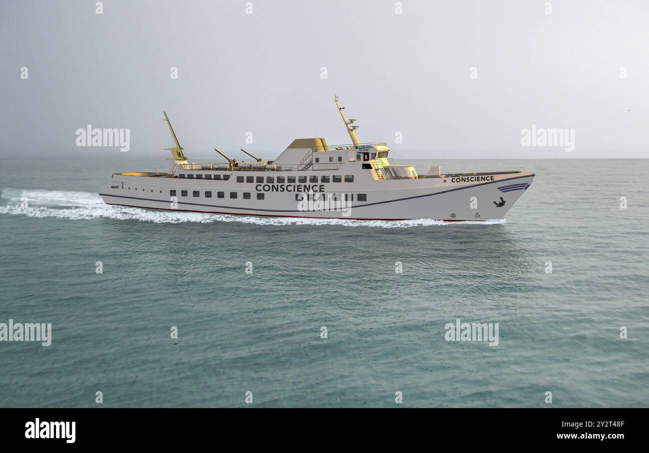 Istanbul, Turkey. Sep 11, 2024: Exclusive modeled view of CONSCIENCE vessel (VICDAN gemisi) at ...