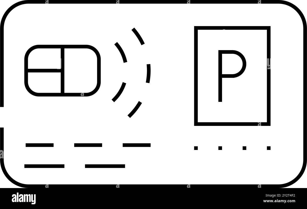 pass card parking line icon vector illustration Stock Vector Image ...