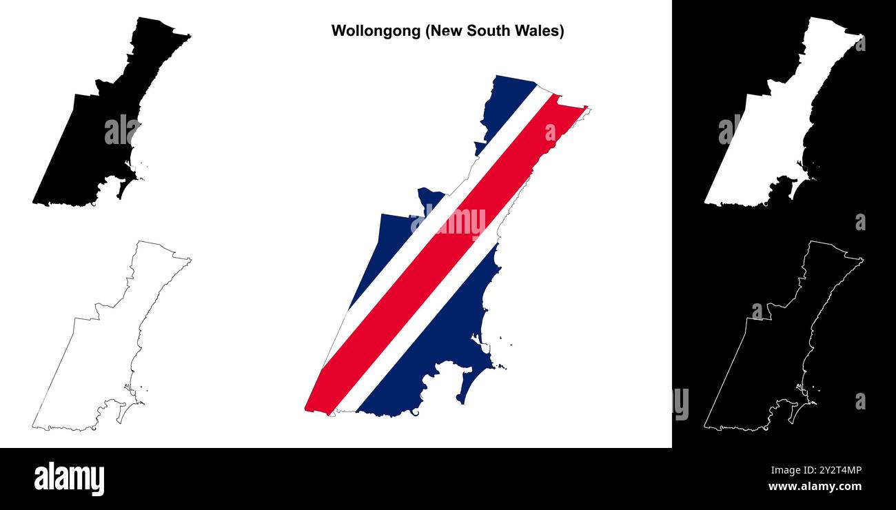 Blank wollongong map hi-res stock photography and images - Alamy