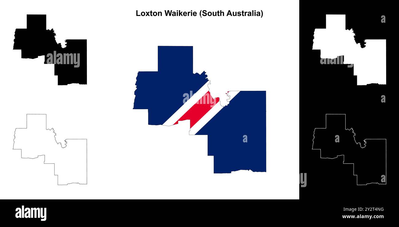 Loxton Waikerie (South Australia) outline map set Stock Vector Image ...