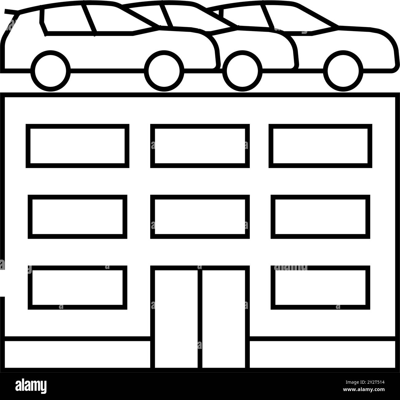 building car parking line icon vector illustration Stock Vector Image ...