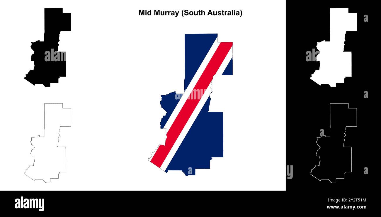 Mid Murray (South Australia) outline map set Stock Vector Image & Art ...