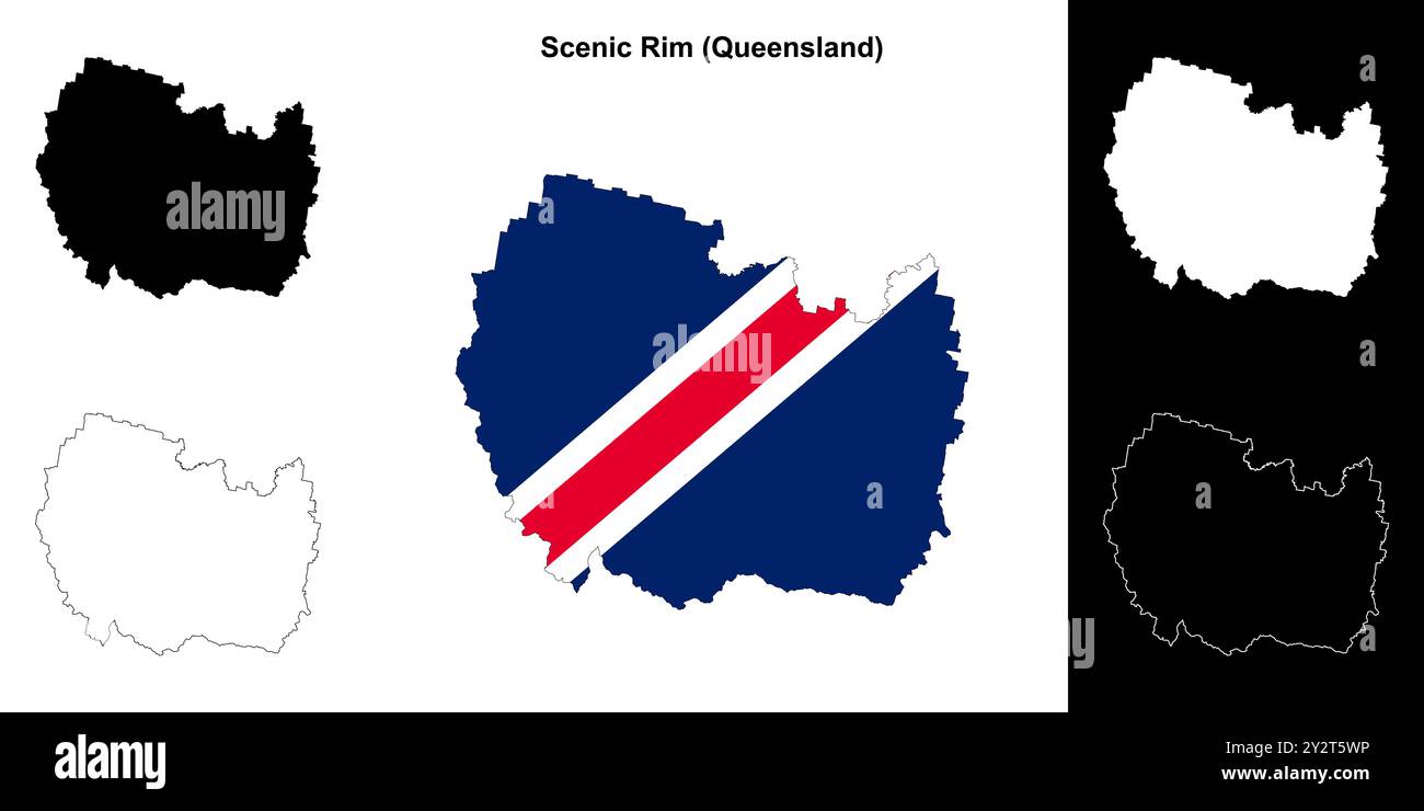 Scenic Rim (Queensland) outline map set Stock Vector Image & Art - Alamy