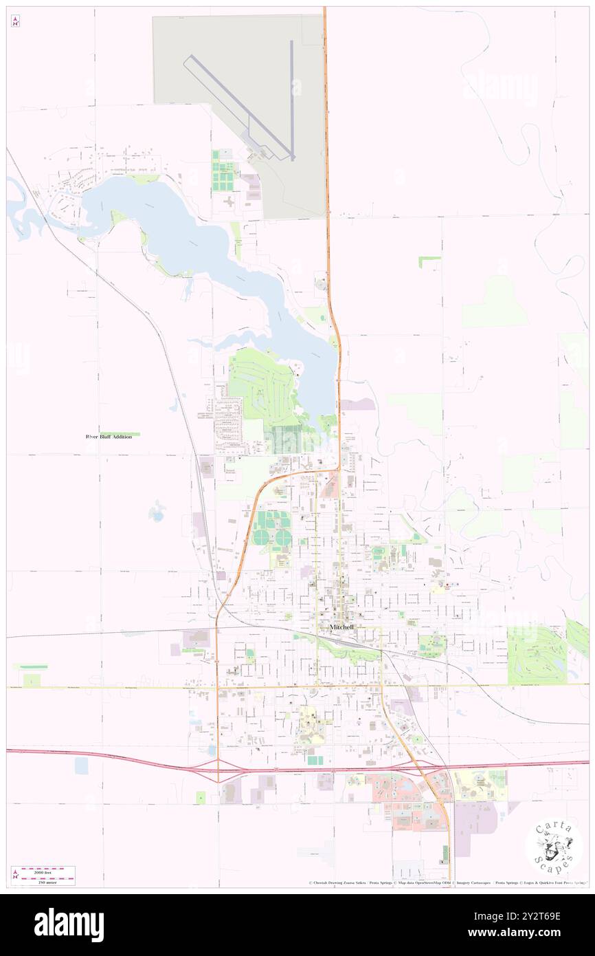Map of mitchell south dakota Cut Out Stock Images & Pictures - Alamy