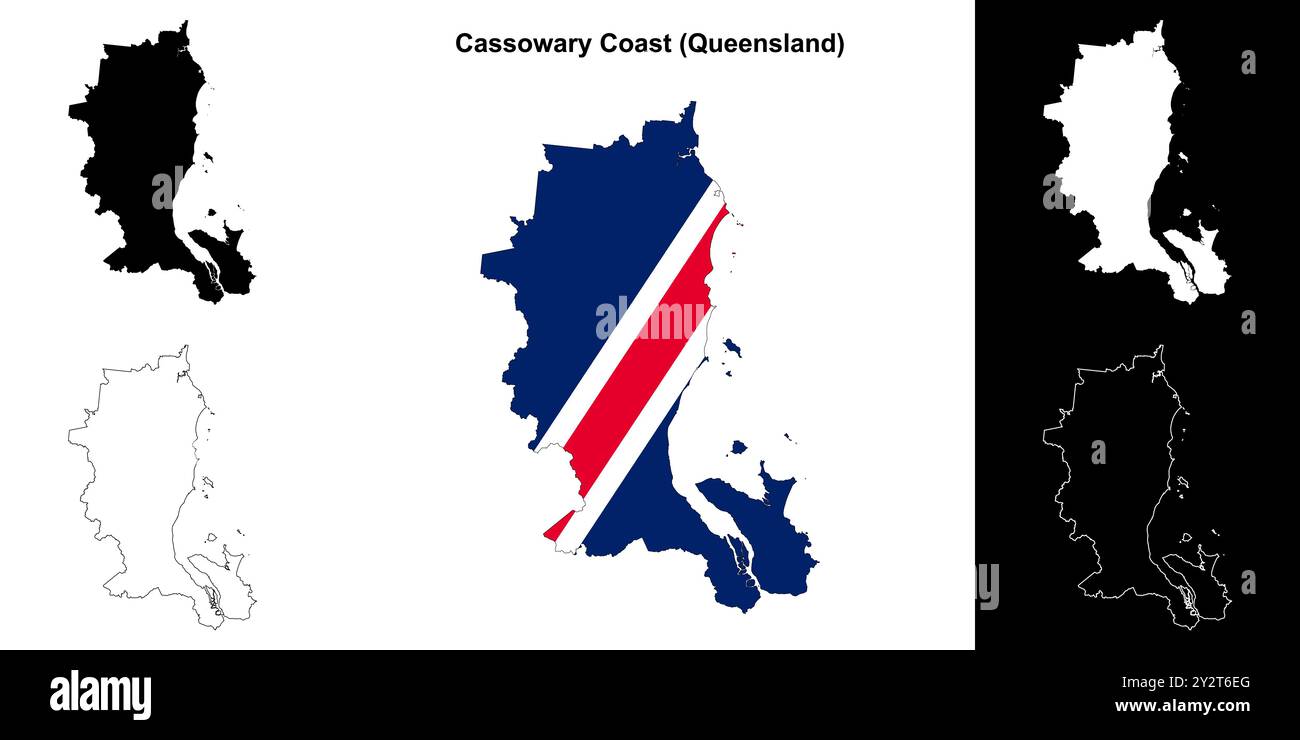 Cassowary Coast (Queensland) outline map set Stock Vector Image & Art ...