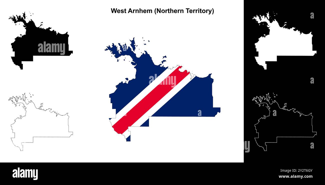 West Arnhem (Northern Territory) outline map set Stock Vector Image ...