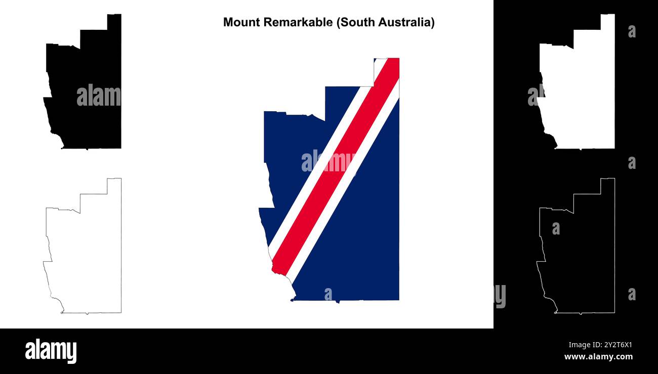 Mount Remarkable (South Australia) outline map set Stock Vector Image ...
