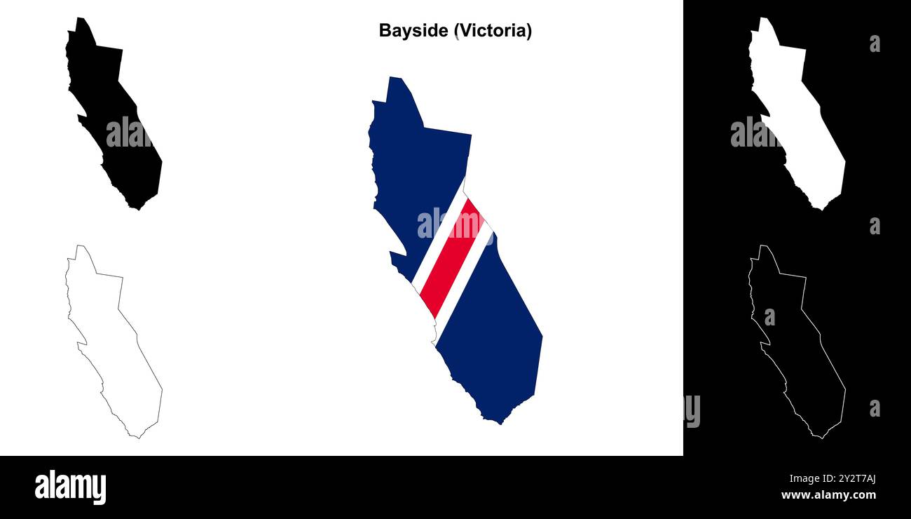 Bayside (Victoria) outline map set Stock Vector Image & Art - Alamy