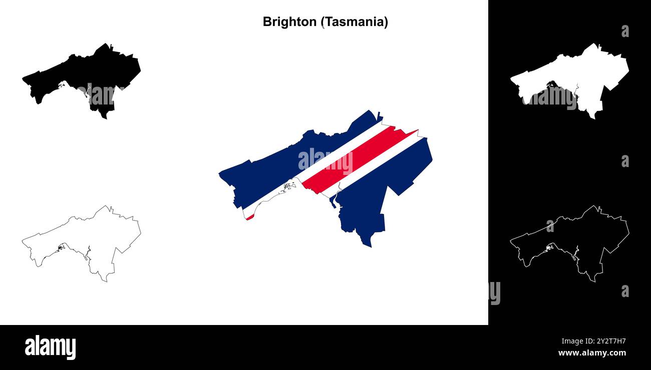 Brighton (Tasmania) outline map set Stock Vector Image & Art - Alamy