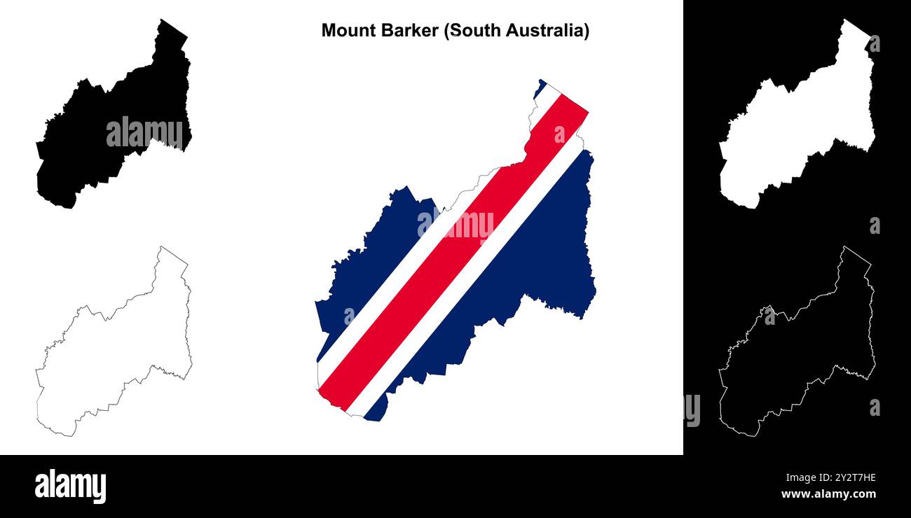 Mount Barker (South Australia) outline map set Stock Vector Image & Art ...