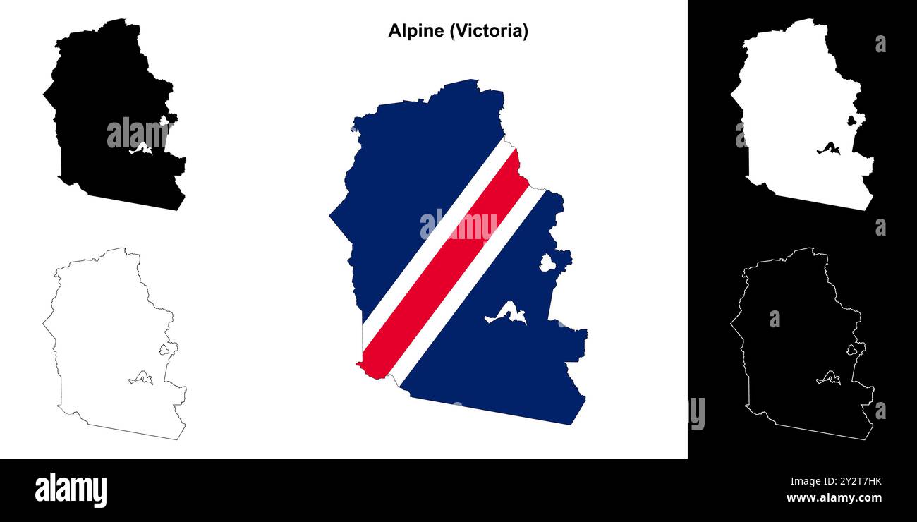 Alpine (Victoria) outline map set Stock Vector Image & Art - Alamy