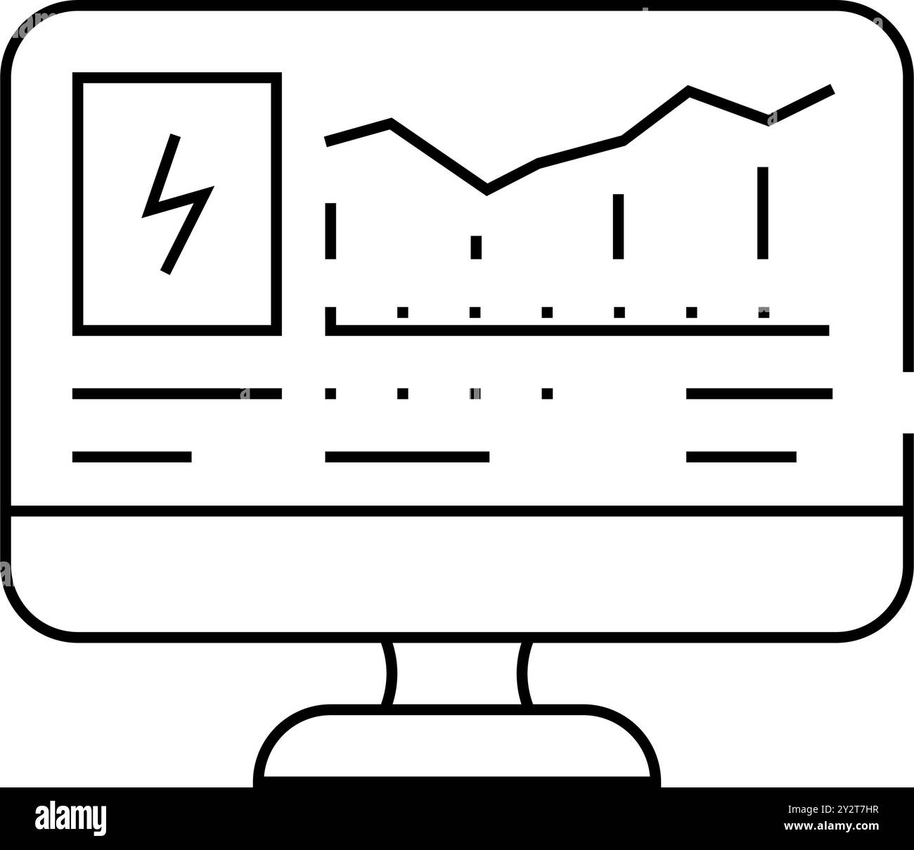computer control of electricity consumption line icon vector illustration Stock Vector Image ...