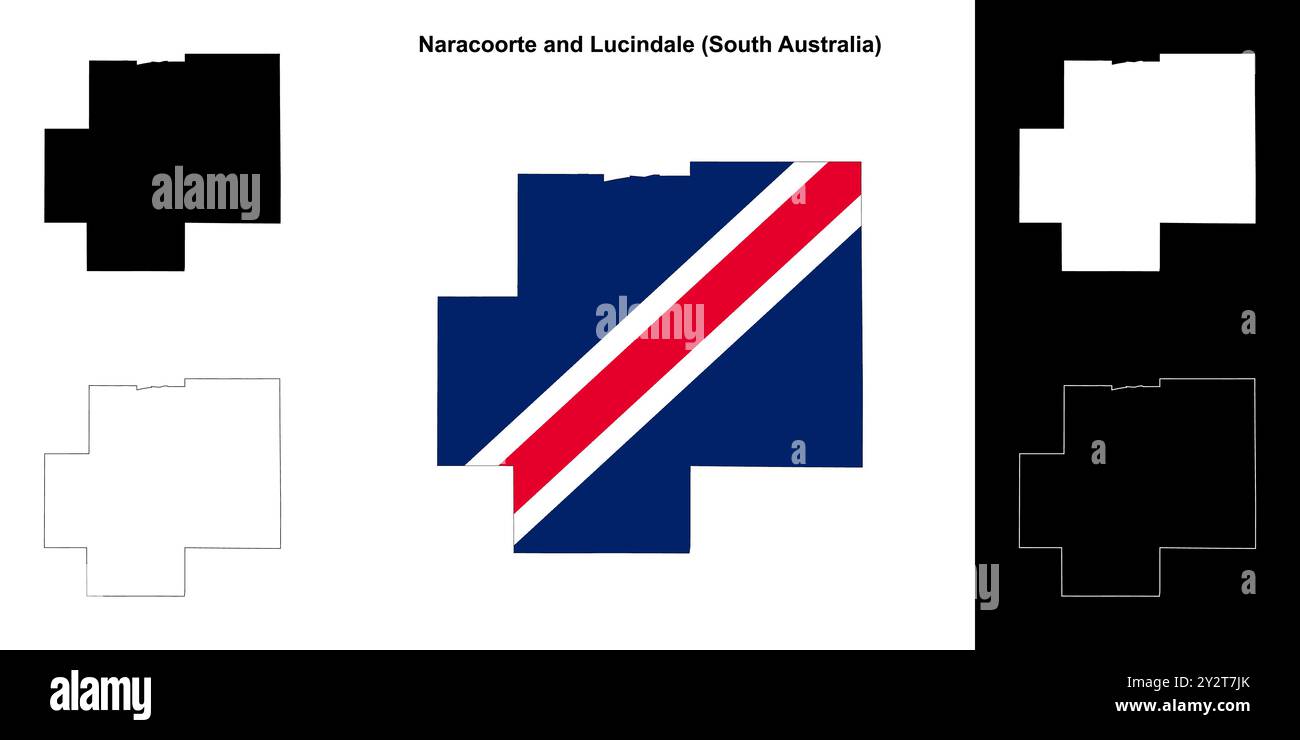 Naracoorte and Lucindale (South Australia) outline map set Stock Vector ...