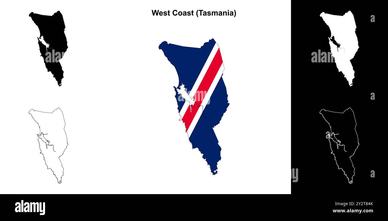 West Coast (Tasmania) outline map set Stock Vector Image & Art - Alamy