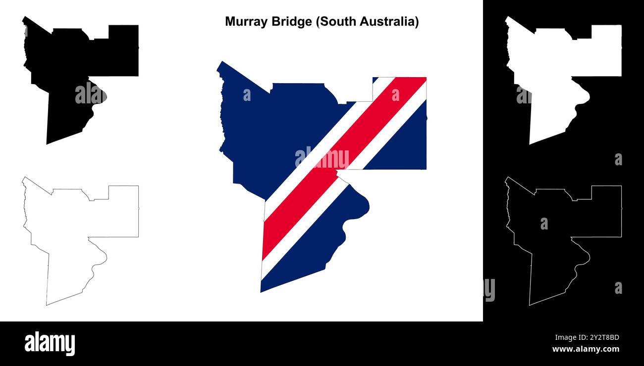 Murray Bridge (South Australia) outline map set Stock Vector Image ...