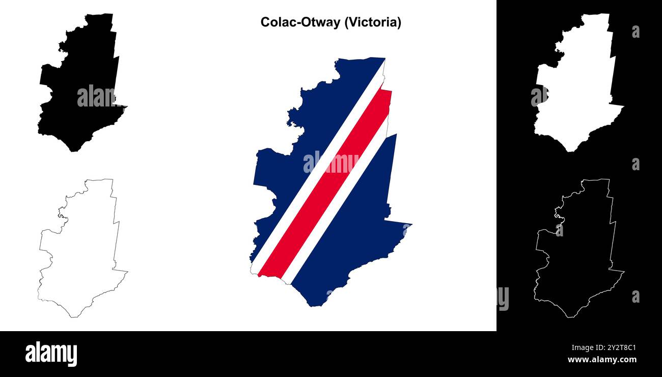 Colac-Otway (Victoria) outline map set Stock Vector Image & Art - Alamy