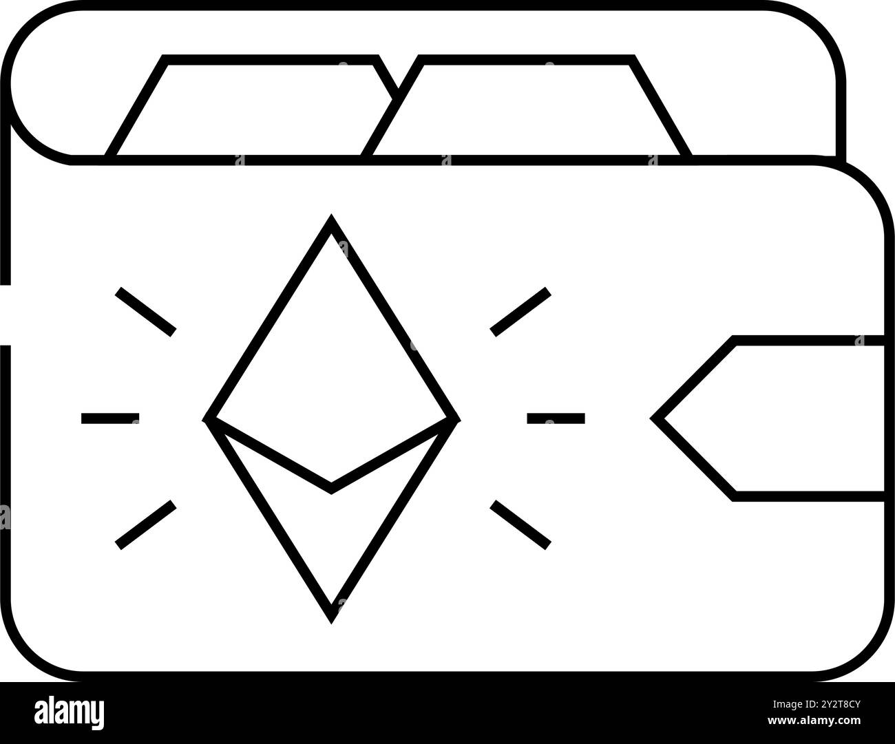 ethereum wallet line icon vector illustration Stock Vector Image & Art ...