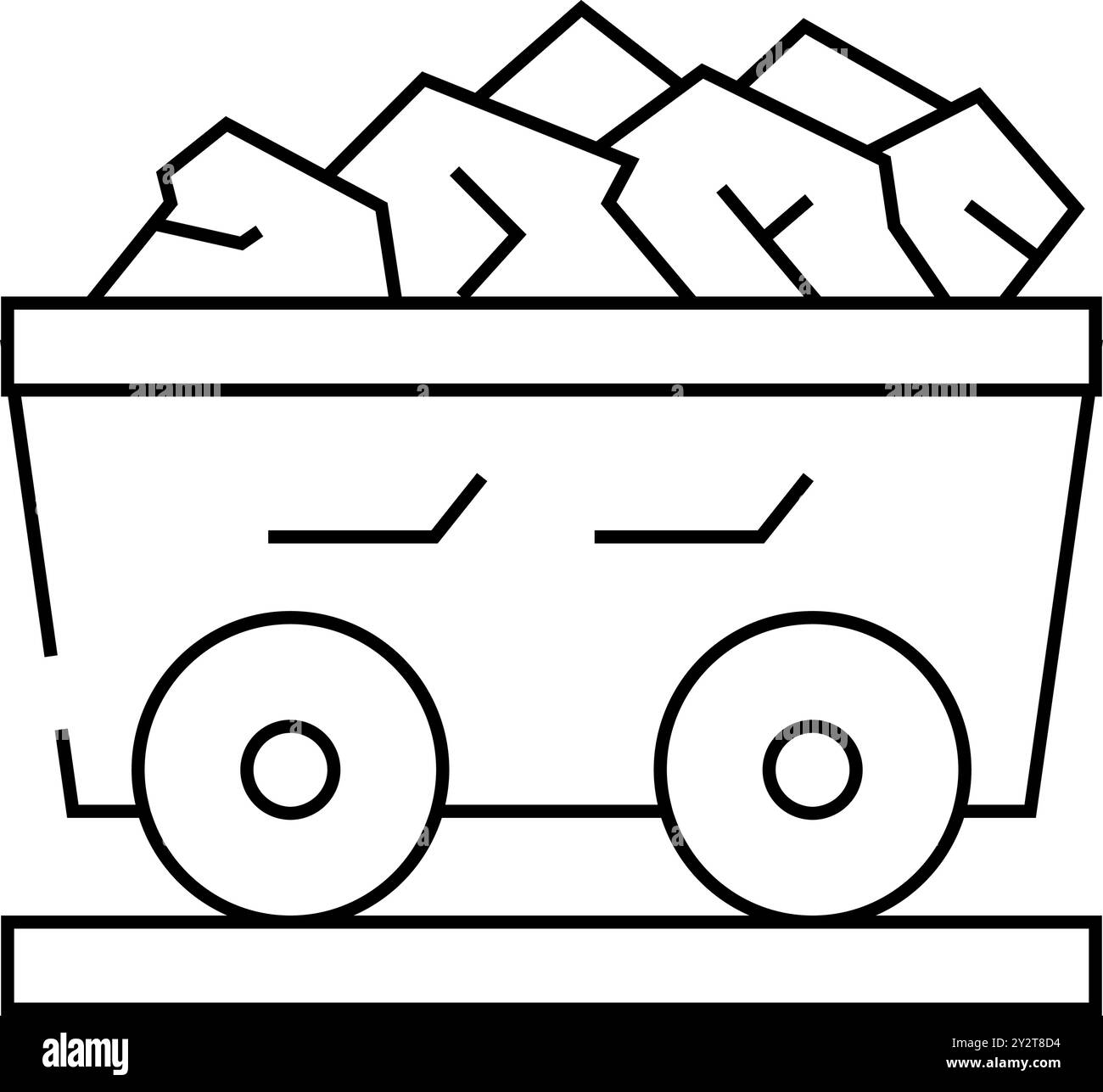 coal cart line icon vector illustration Stock Vector Image & Art - Alamy