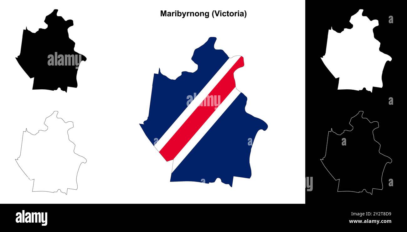 Maribyrnong (Victoria) outline map set Stock Vector Image & Art - Alamy