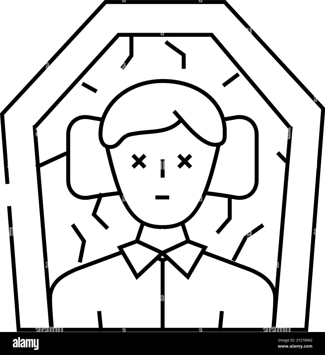 dead man in coffin line icon vector illustration Stock Vector Image ...