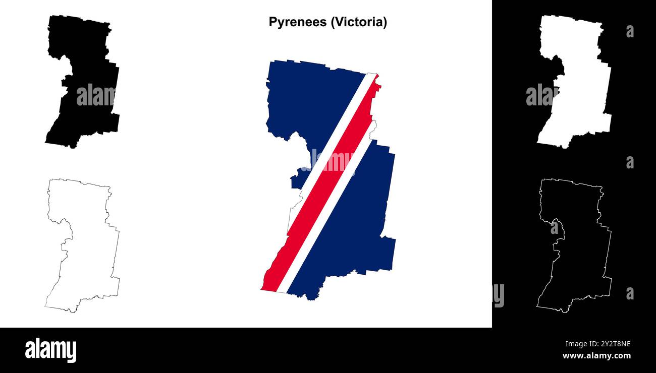Pyrenees (Victoria) outline map set Stock Vector Image & Art - Alamy