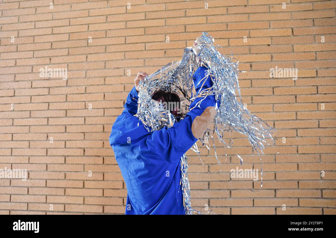 Woman confetti rear view hi-res stock photography and images - Alamy