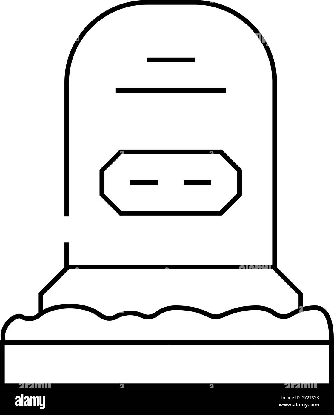 headstone on grave line icon vector illustration Stock Vector Image ...