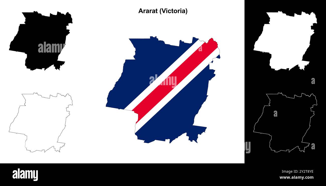 Ararat (Victoria) outline map set Stock Vector Image & Art - Alamy