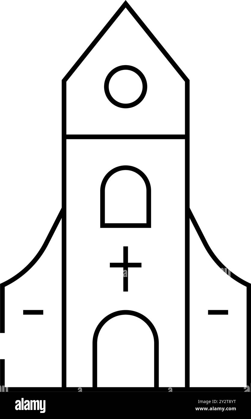 christian church line icon vector illustration Stock Vector Image & Art ...