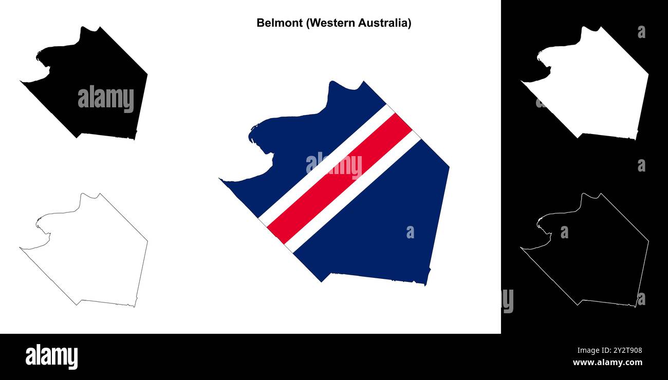 Belmont (Western Australia) outline map set Stock Vector Image & Art ...
