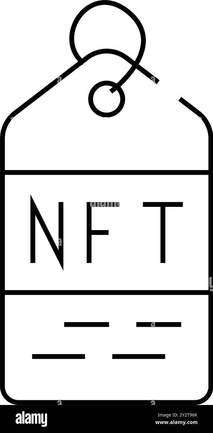 nft label line icon vector illustration Stock Vector Image & Art - Alamy