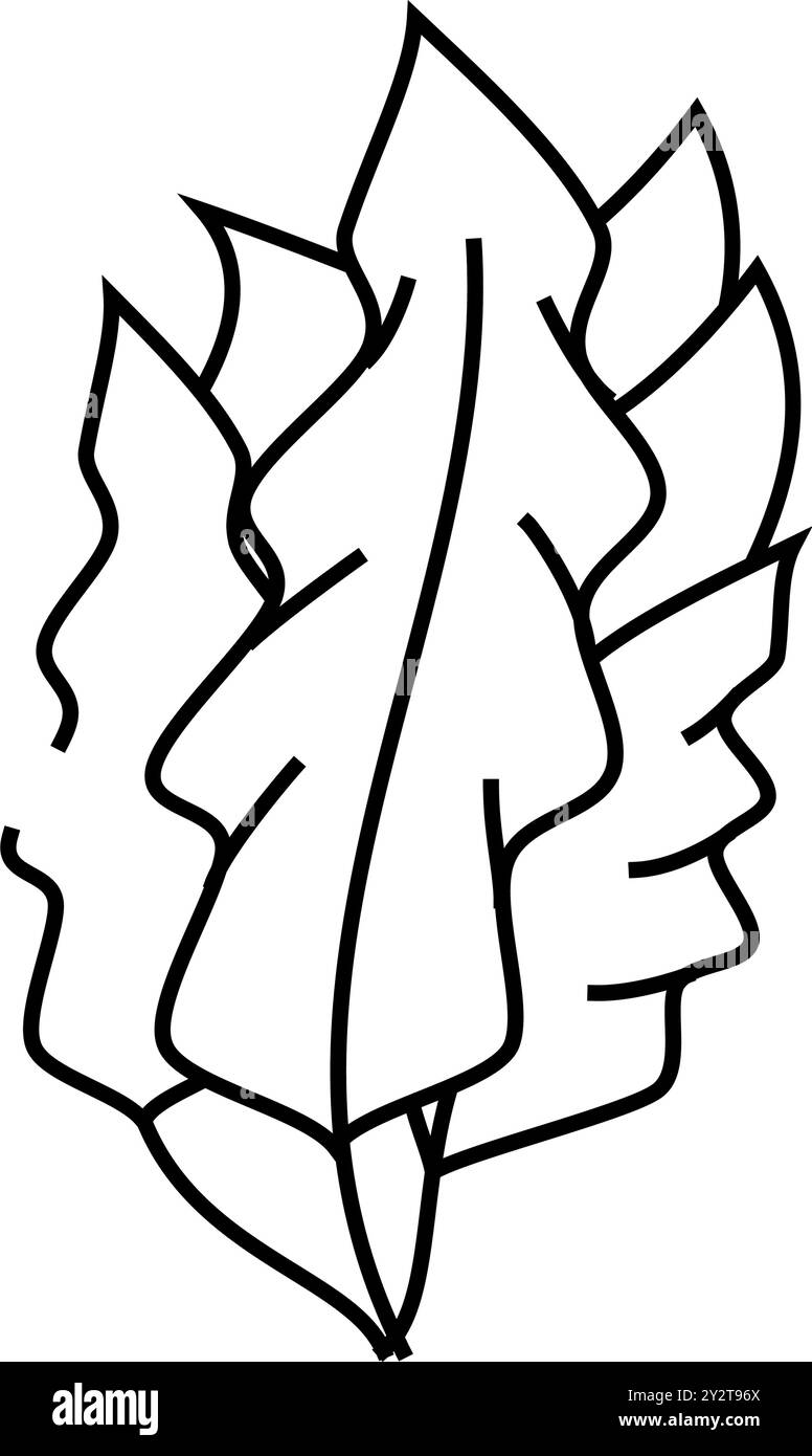 japanese kelp seaweed line icon vector illustration Stock Vector Image ...