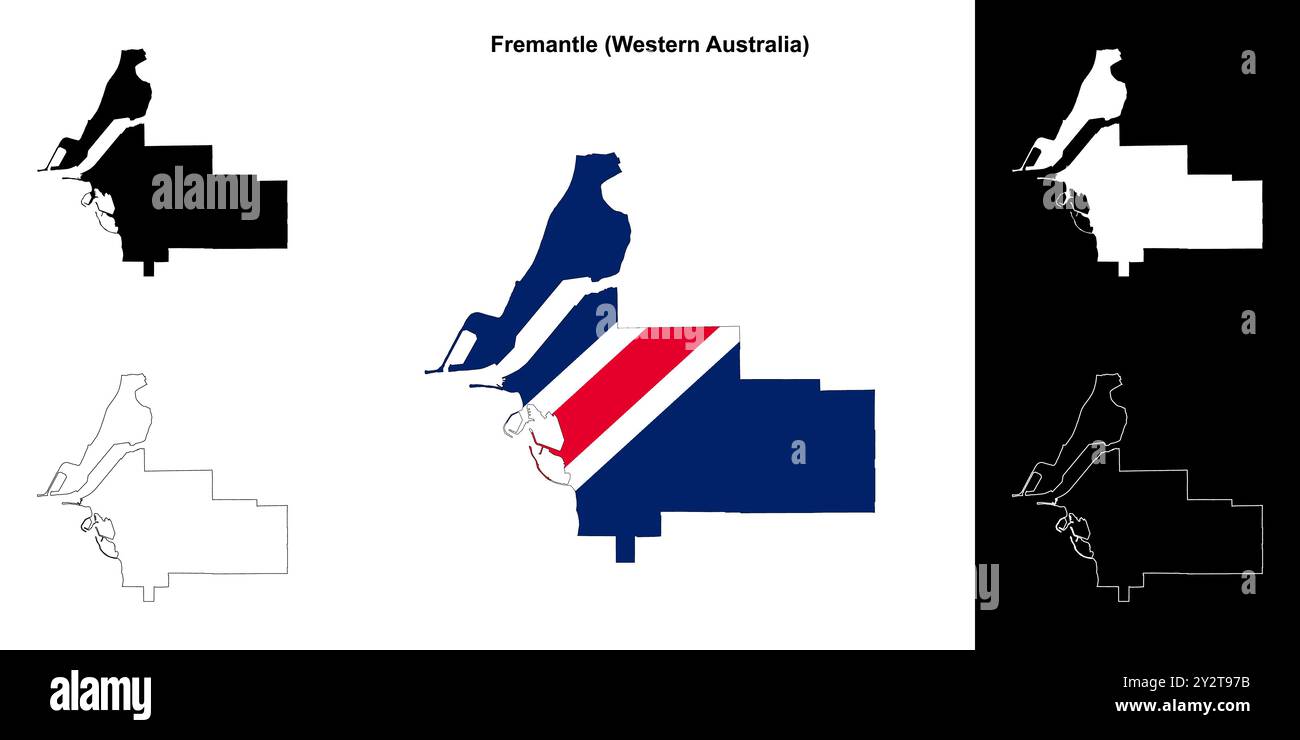 Fremantle (Western Australia) outline map set Stock Vector Image & Art ...