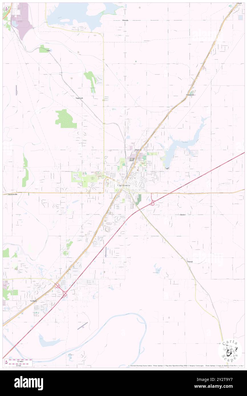 Map of claremore oklahoma Cut Out Stock Images & Pictures - Alamy