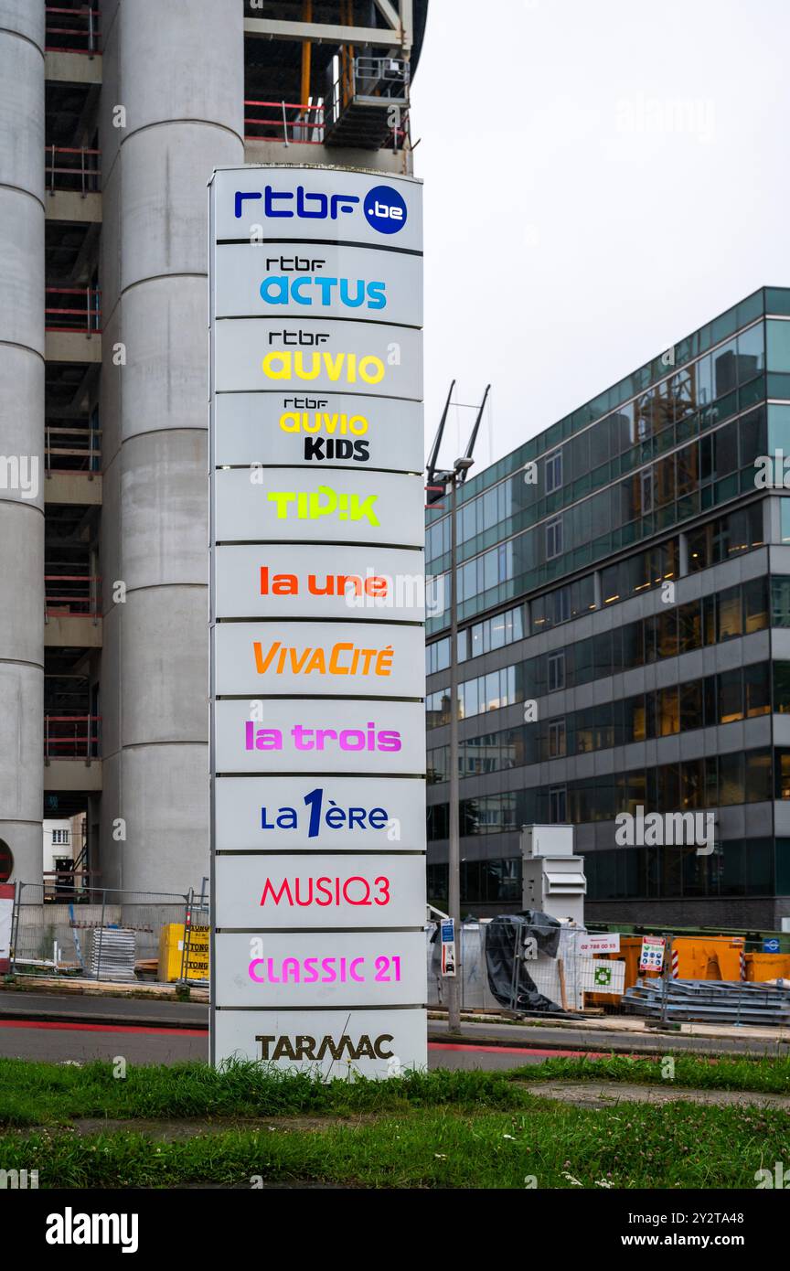 Schaerbeek, Brussels, Belgium - SEP 10, 2024 - Logo of the broadcasting ...